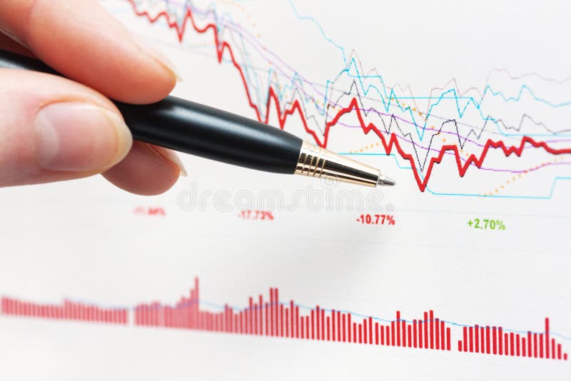 Financial graphs analysis stock photo. Image of annual - 82148474