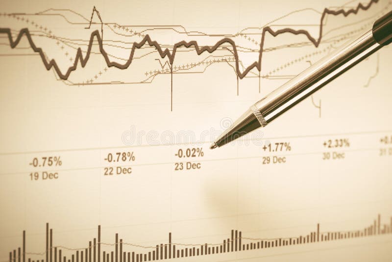 Financial graphs analysis stock photo. Image of line - 177882556