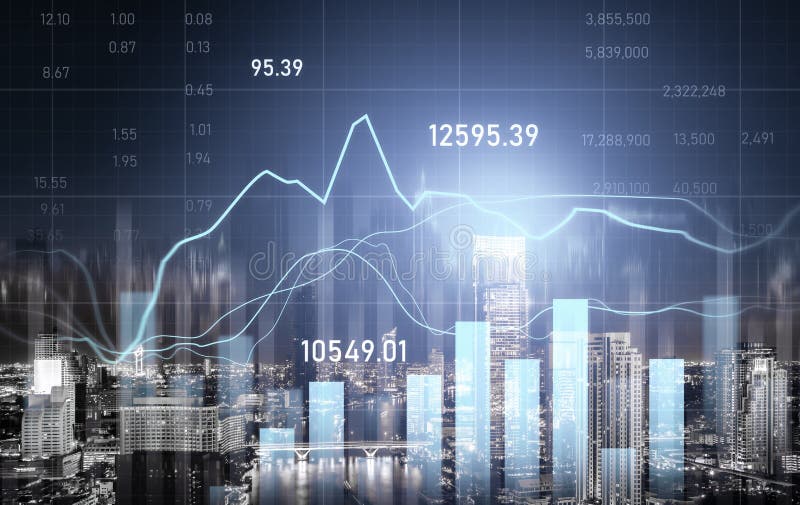 Financial Graphs Overlap with Modernistic Urban Area for Business ... Financial Graphs Overlap with Modernistic Urban Area for Business ...