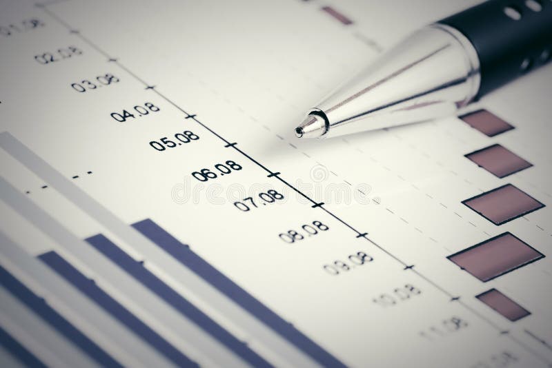 Financial Graphs Stock Market Report Stock Photo - Image of earnings ...