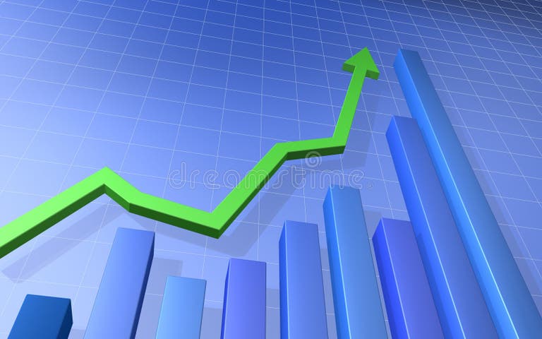 Financial growth bar chart stock illustration. Illustration of flow ...