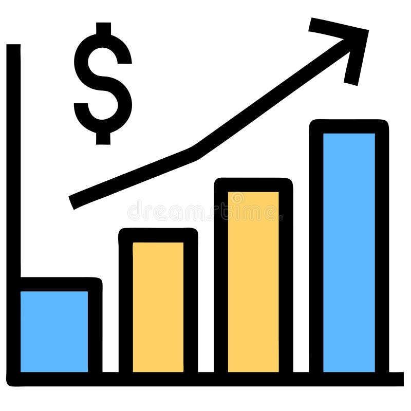 Dollar Sign Chart Profit Business Graph With A Dollar Sign. Vector