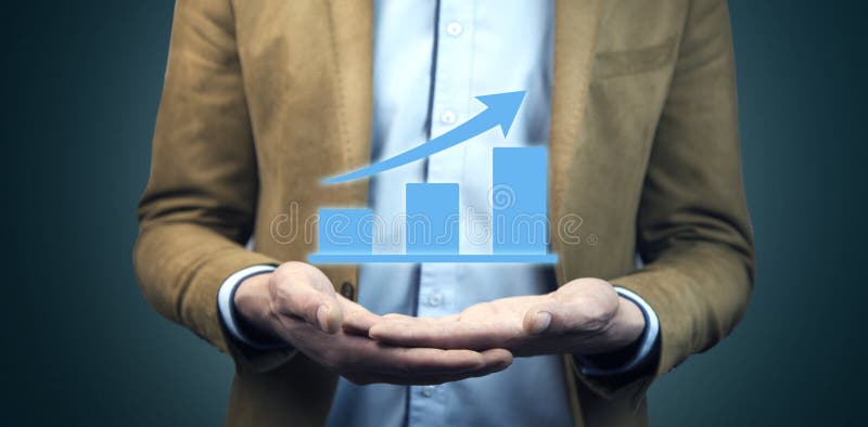 Financial Growth Chart In Man Hand Stock Image - Image of advice ...