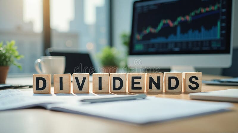 Financial Growth and Dividends Concept with Blocks in Office Setting ...