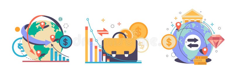 Financial Growth and Economic Development Stock Illustration ...