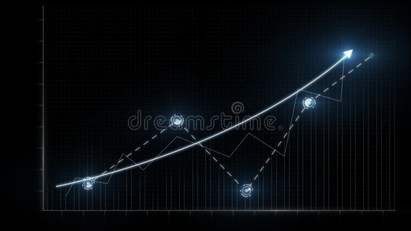 Financial Growth Graph on a Black Background Stock Footage - Video of ...