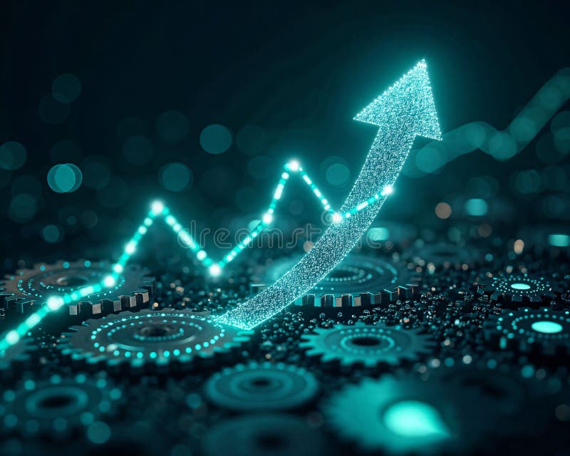 Financial Growth Graph with Data Points Stock Illustration ...