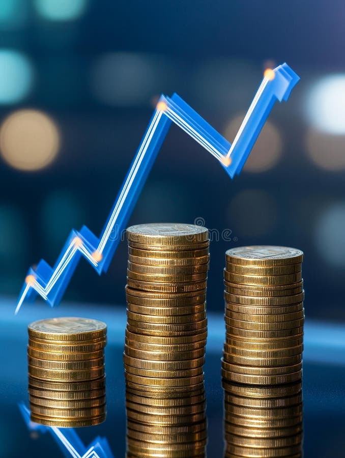 Financial Growth and Savings Stacks of Coins Represent Increasing ...