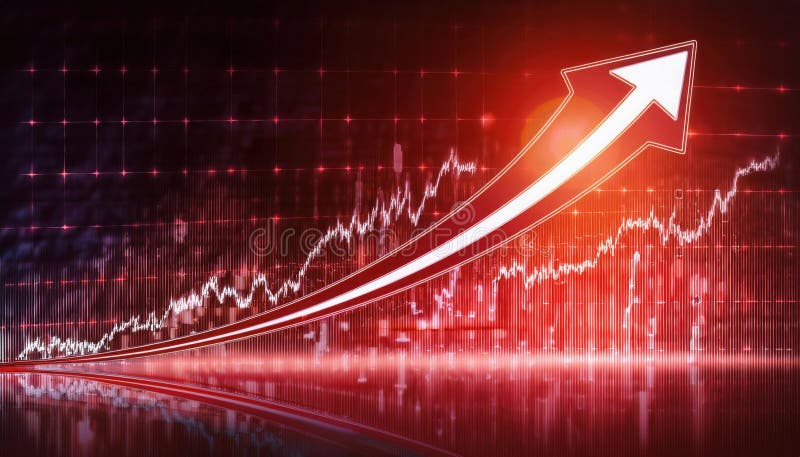 Financial Growth Trends Represented in Dynamic Digital Graphics with ...