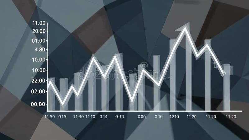 Financial Growth Charts Rising on a Slow Motion Animated Background ...