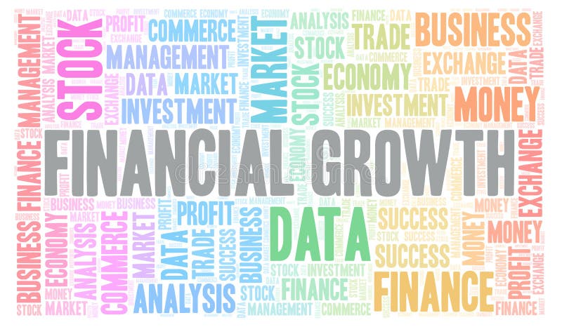 Financial Growth Word Cloud. Stock Illustration - Illustration of font ...
