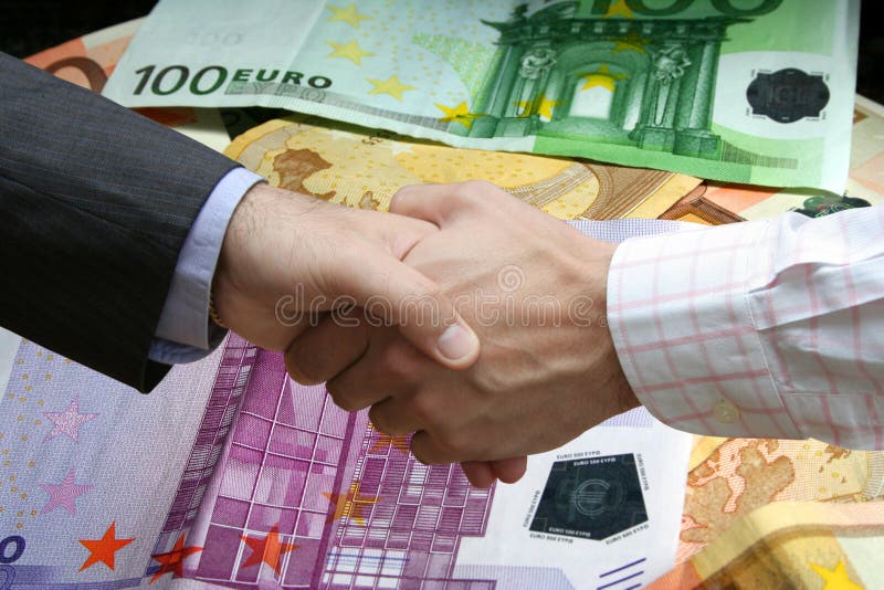 The financial handshake !! stock image. Image of monetary - 3509229