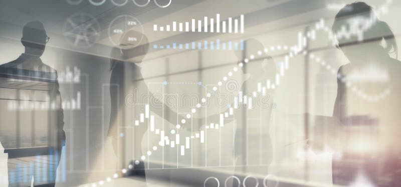 Financial Histograms Against Backdrop Offices 2025 Finance Background ...