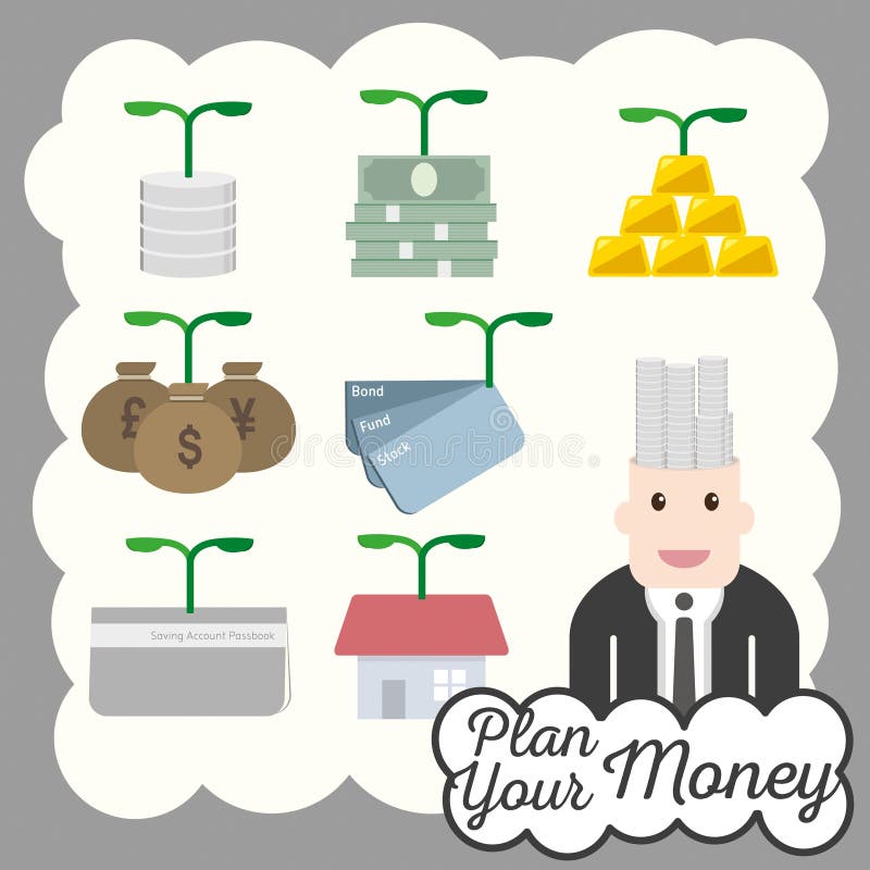 Financial Icon Plan Money Investment Stock Vector - Illustration of ...