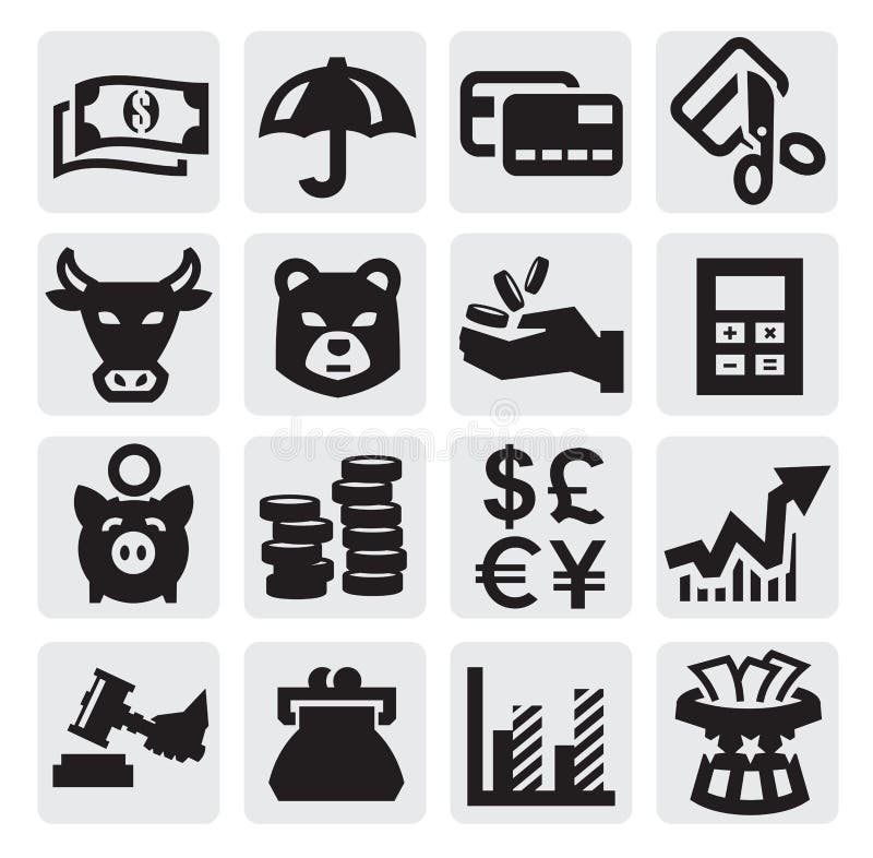 Financial icons stock vector. Illustration of auction - 26923677
