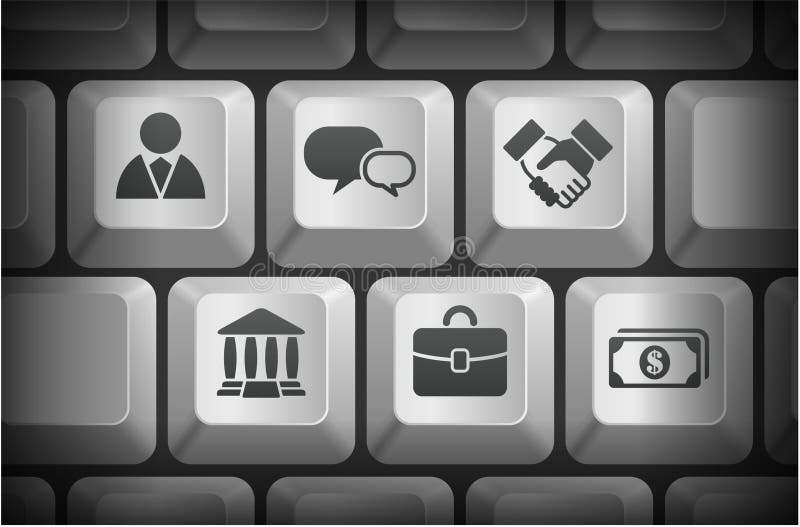 Financial Icons on Computer Keyboard Buttons Stock Illustration ...