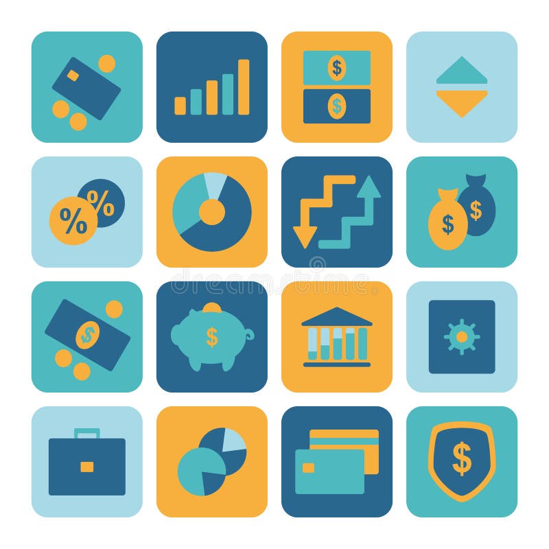 Financial Icons With First Quarter Second Quarter Third Quarter And ...