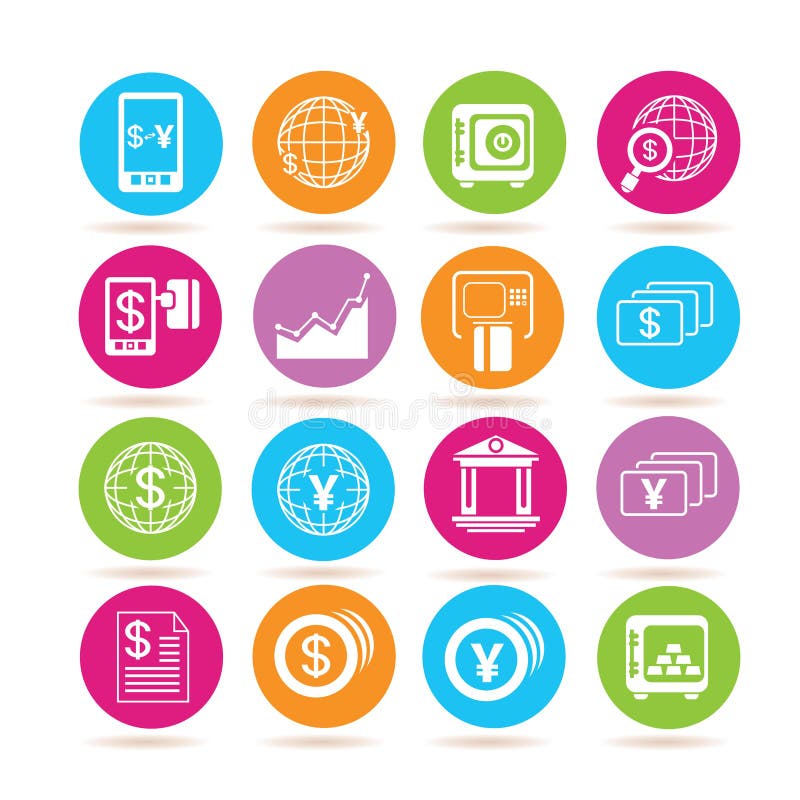 Financial icons stock illustration. Illustration of design - 36839144