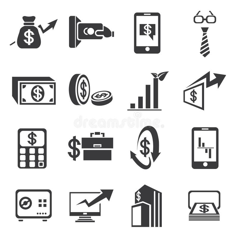 Financial Management Flat Icons Stock Vector - Illustration of resize ...