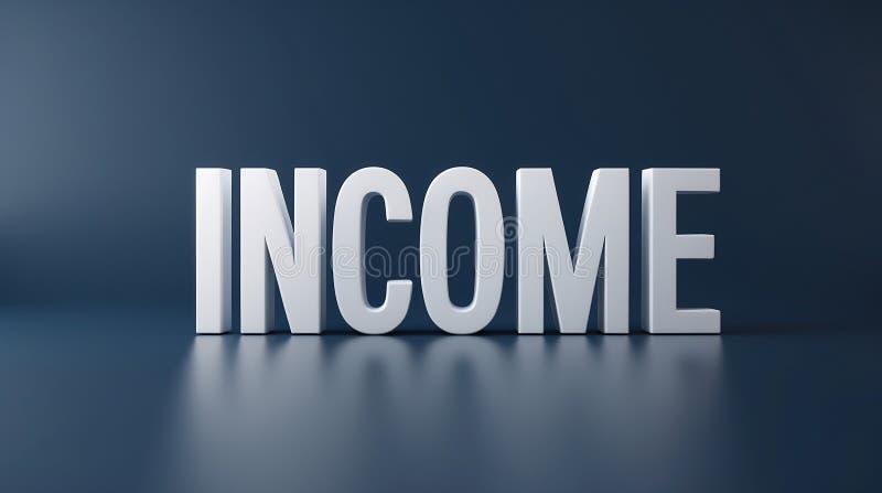 Financial Income Displayed in Bold Letters on a Dark Surface in a ...