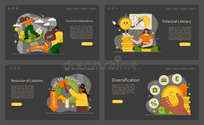 Financial Independence Concept. Visual Narrative of Overcoming Debt ...