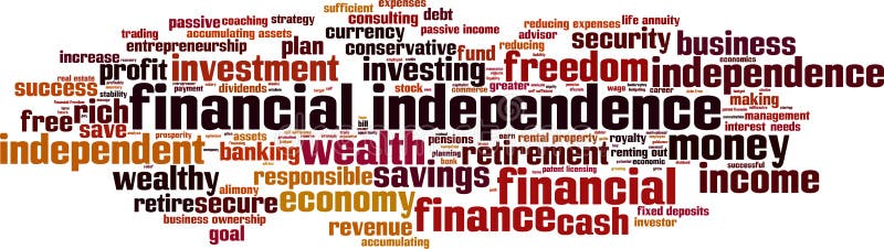 Financial Independence Word Cloud Stock Vector - Illustration of assets ...