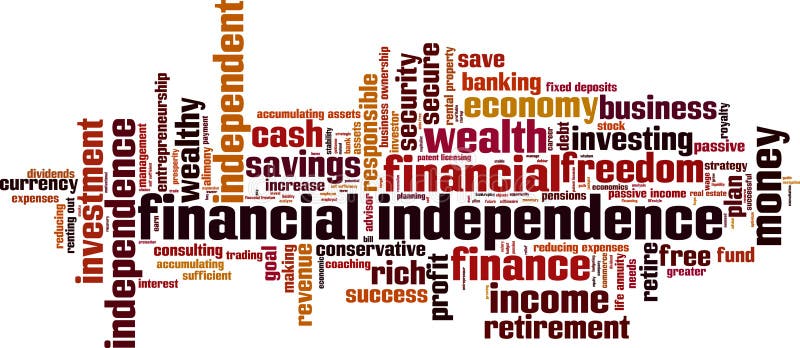 Financial Independence Word Cloud Stock Vector - Illustration of estate ...