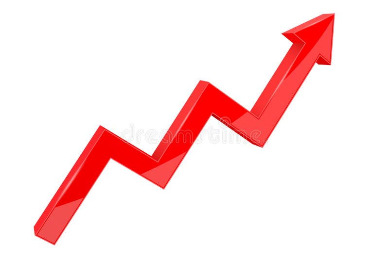Financial Arrow. Red Indication Rising Trend Sign Stock Vector ...