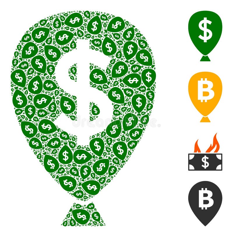 Financial Inflation Balloon Flat Icon Image Stock Vector - Illustration ...