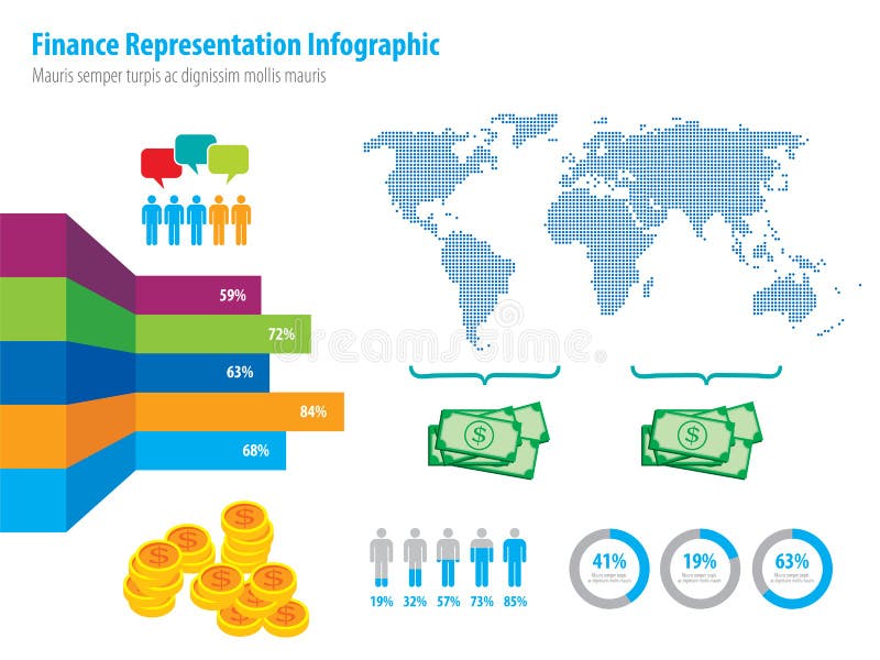 Financial Infographic Representation and World Map Stock Vector ...