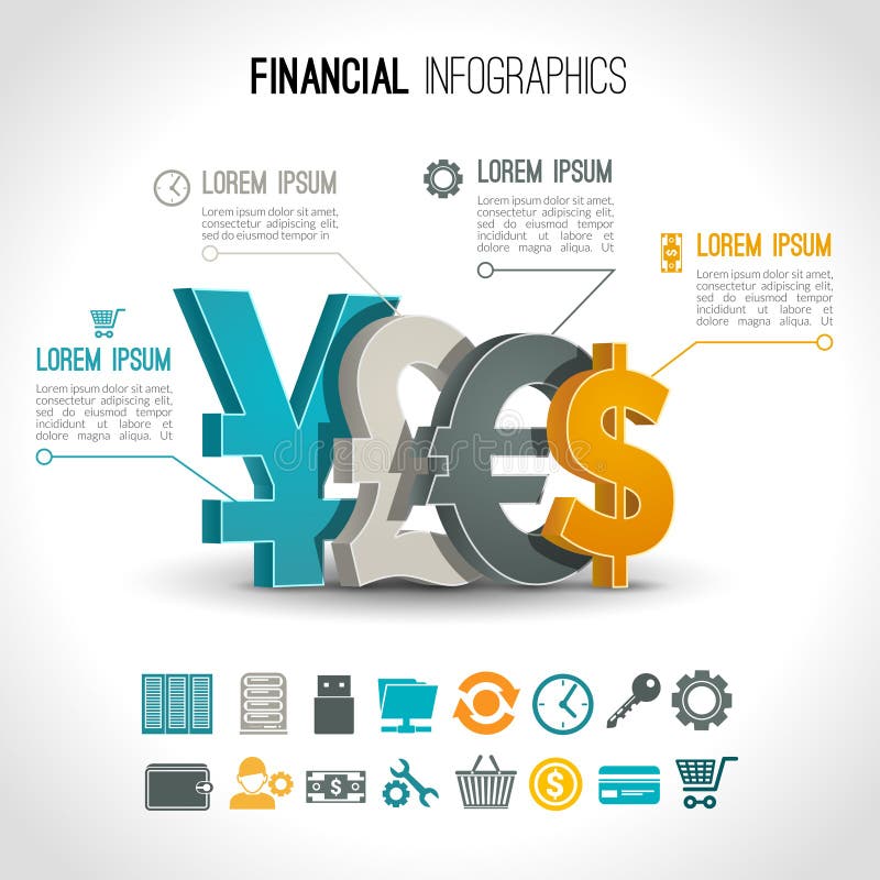 Financial infographic set stock vector. Illustration of cooperation ...
