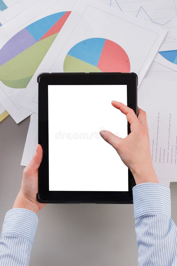 Financial Inspector Analyzing Sales Documents at Office. Stock Image ...