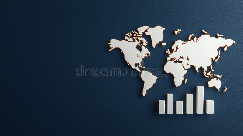 Financial Inspired Layout Featuring World Map and Bar Graphs ...
