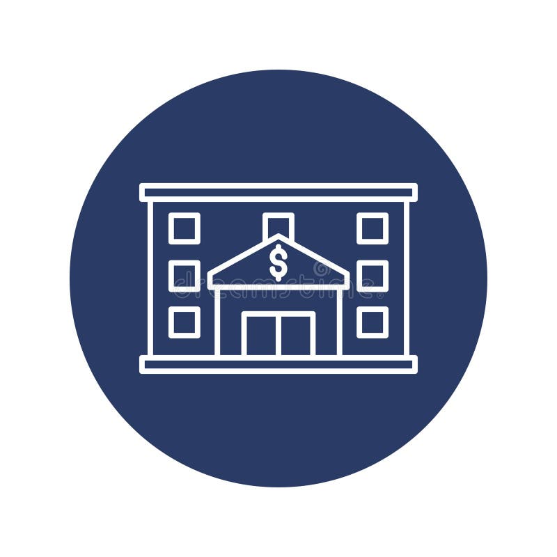 Financial Institution Bank Icon Stock Vector - Illustration of currency ...