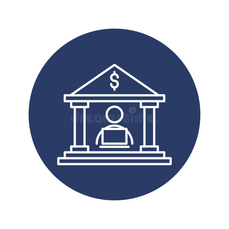 Financial Institution Bank Icon Stock Vector - Illustration of money ...