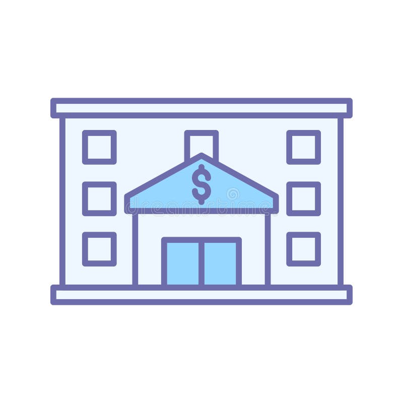 Financial Institution Bank Icon Stock Vector - Illustration of currency ...