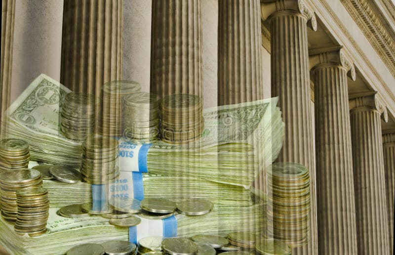 Financial Institution with U.S Stock Photo - Image of architecture ...