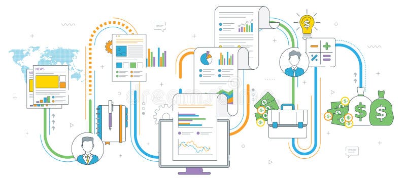 Financial Investment, Analytics with Growth Report Stock Vector ...