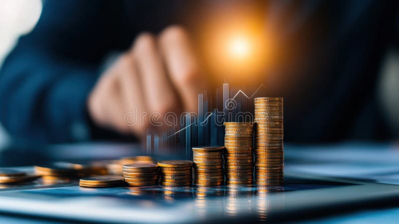 Financial Investment Structure with Growth Visualization Stock ...