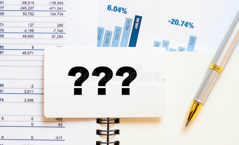 Financial Issues Concept. Questions on a Business Card Stock Image ...