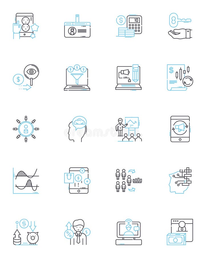 Financial Justice Linear Icons Set. Equity, Fairness, Equality ...