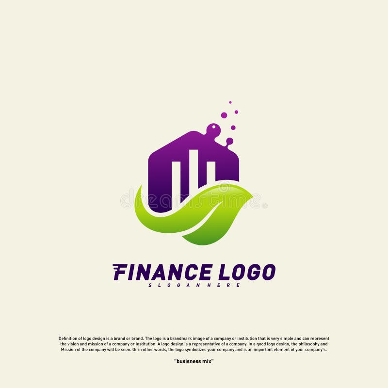 Financial with Leaf Logo Design Concept. Green Finance Logo Template ...