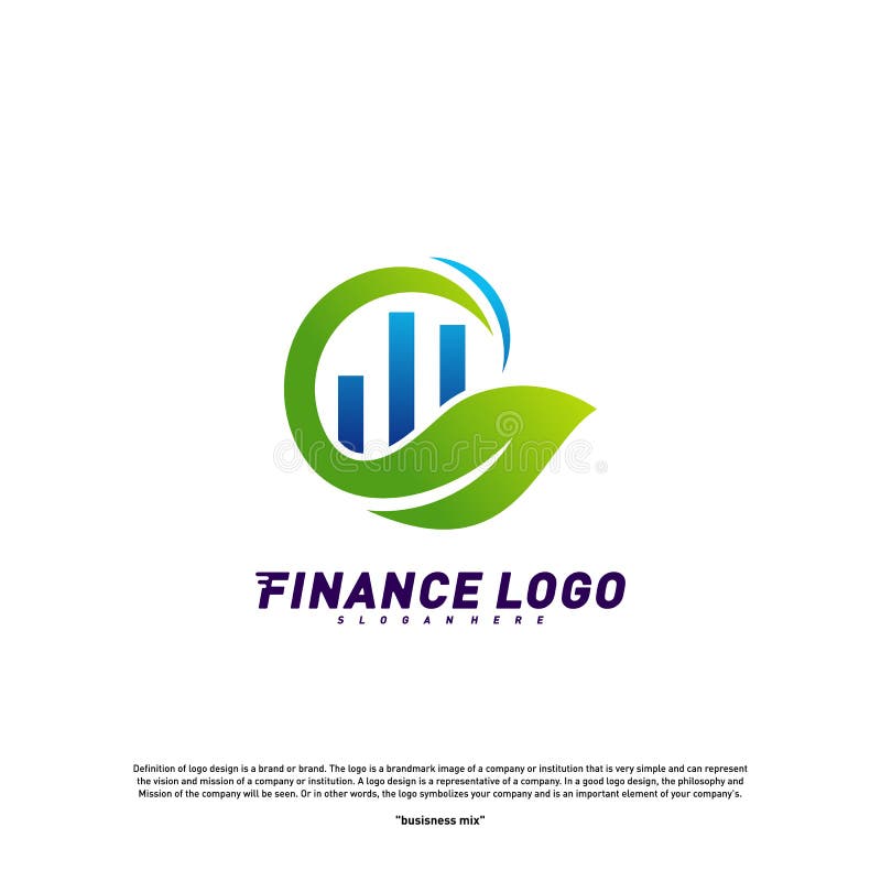 Financial with Leaf Logo Design Concept. Green Finance Logo Template ...