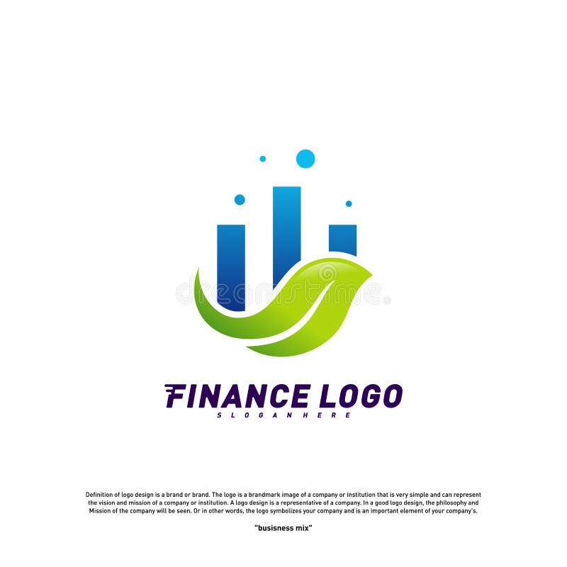 Financial with Leaf Logo Design Concept. Green Finance Logo Template ...
