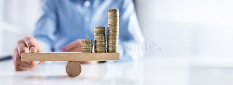 Financial Leverage Balance stock image. Image of coin - 254551263