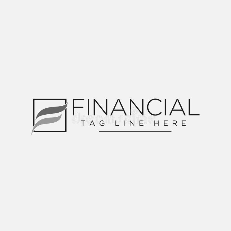 Financial Logo Design Simple Clean with Rectangle Stock Vector ...