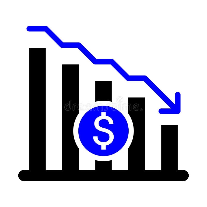 Financial Loss Icon stock vector. Illustration of vector - 291874237