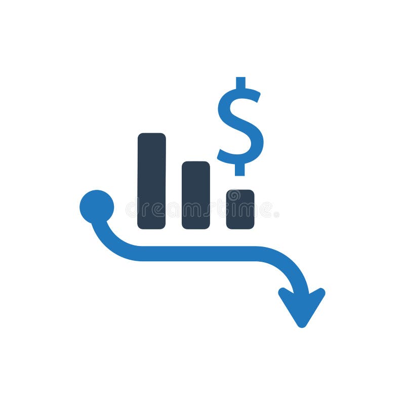 Financial Loss Icon stock vector. Illustration of icon - 97829849
