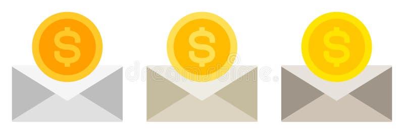 Financial Mail in Flat Style Isolated Stock Vector - Illustration of ...