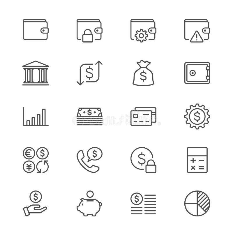 Financial Management Flat Icons Stock Vector - Illustration of resize ...